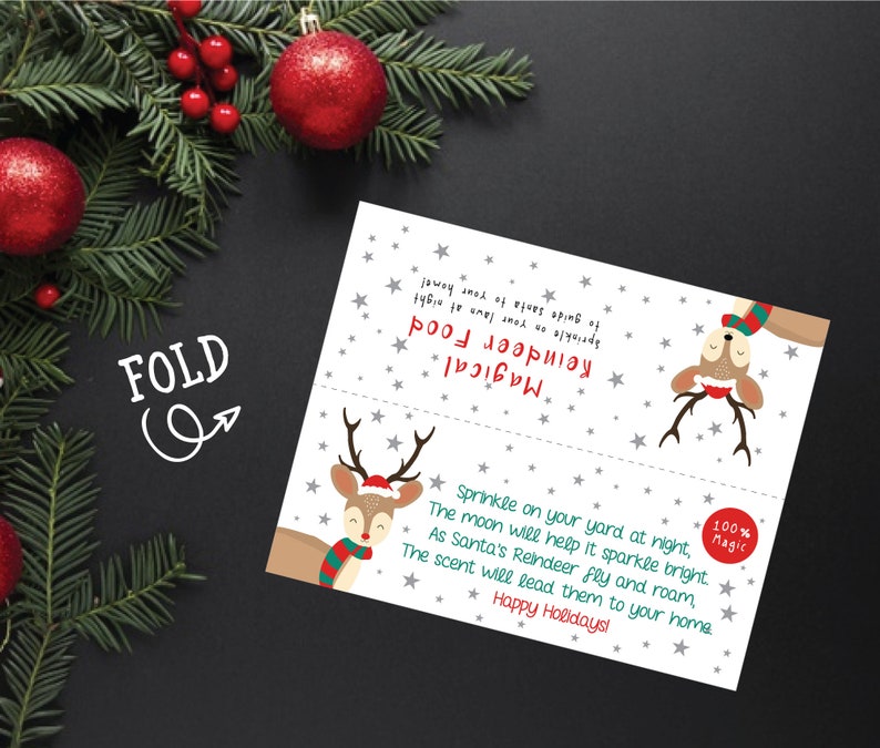Magic Reindeer Food Christmas Treat Bag Topper Printable - Etsy