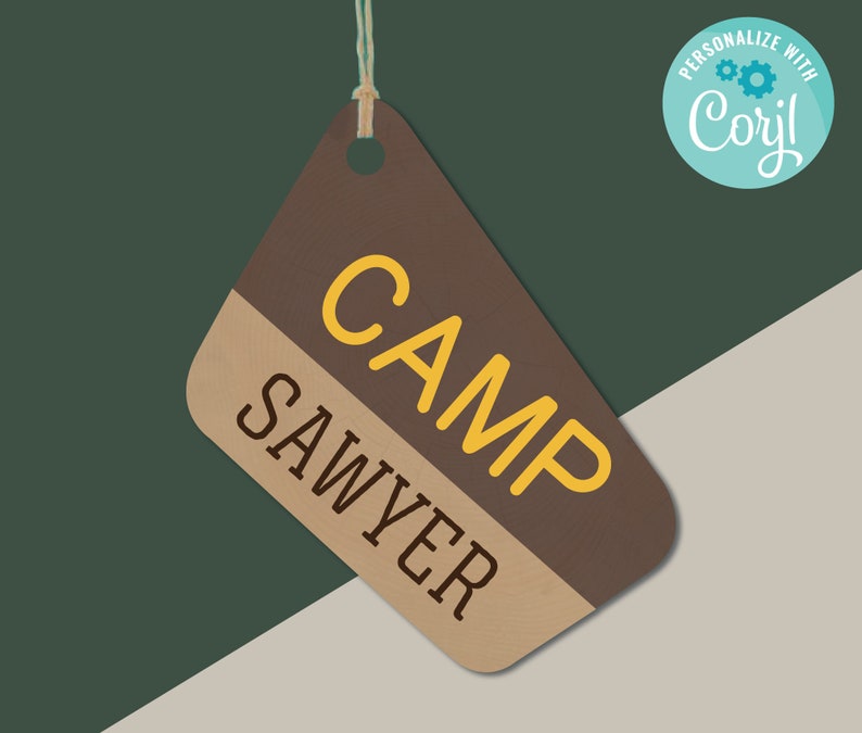 Camping Birthday Tag Camping Sign Name Card Camp Thank You - Etsy