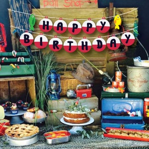 Bobber Party Banner the Big One Fishing Birthday Gone Fishing Banner ...