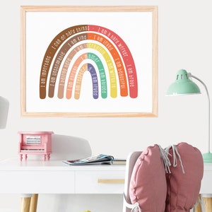 Diversity Rainbow Poster: Positive Affirmations for Kids (digital File ...