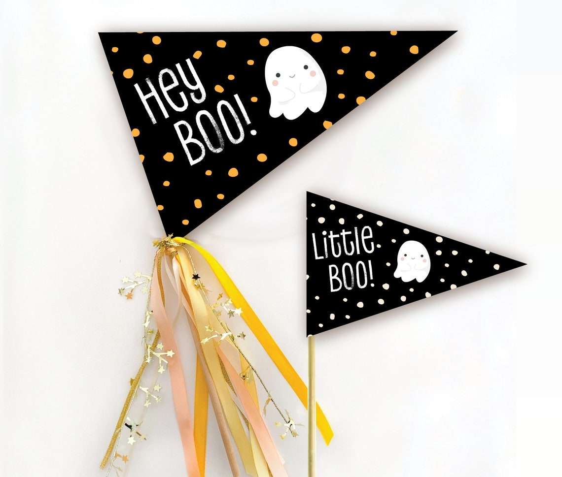 Halloween Pennant Flag Printable Hey Boo Little Boo Boo | Etsy