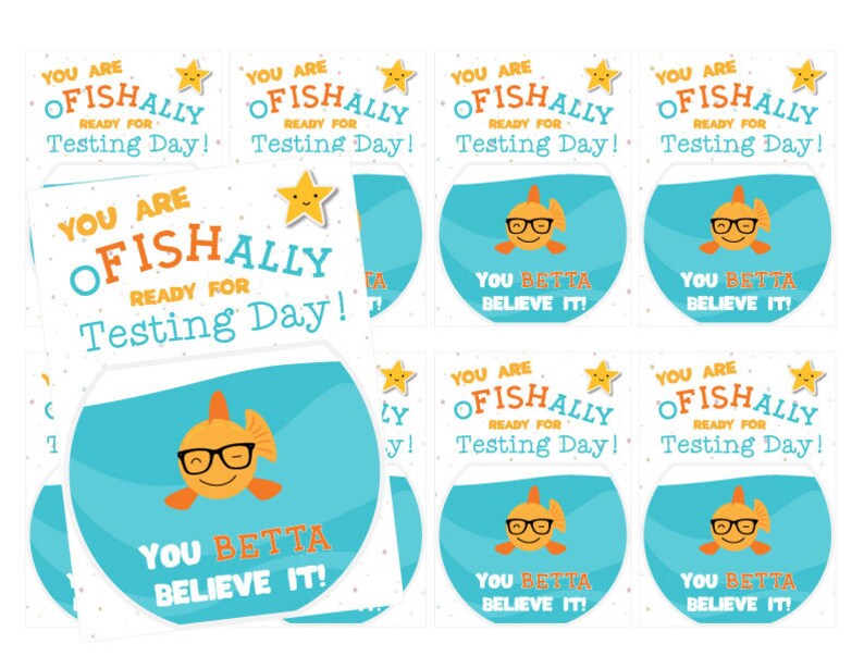 Printable Testing Day Snack Tag: Goldfish Treat (digital Download) - Etsy