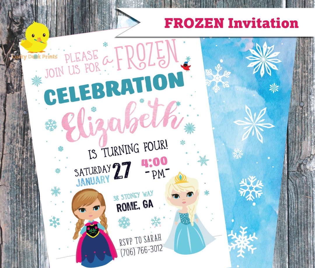 Frozen Ana and Elsa Birthday Party Invitation Winter - Etsy