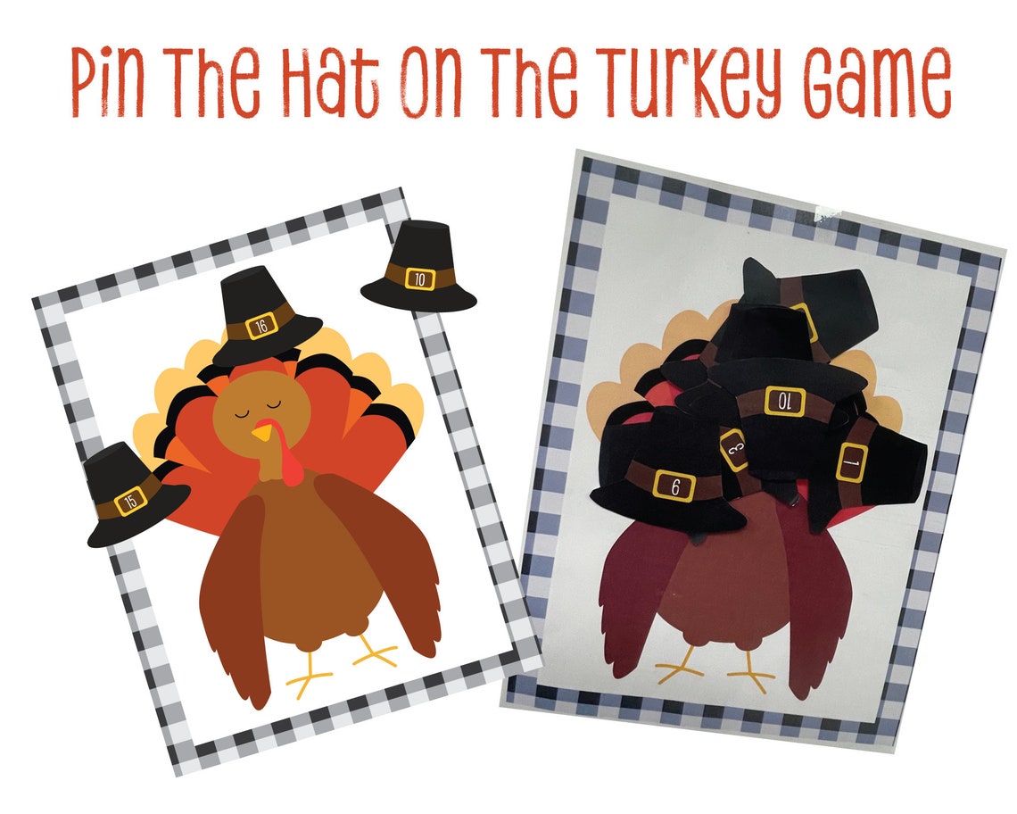 Thanksgiving Pin the Hat on the Turkey Thanksgiving Turkey - Etsy