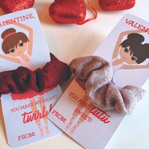 Printable Ballet Scrunchie Valentine Cards | Ballerina Valentine Tag ...