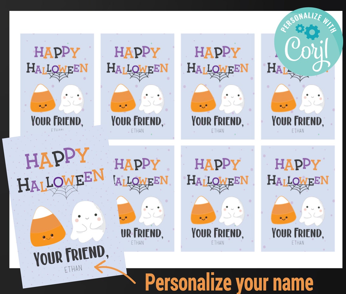 Editable Halloween Favor Tags Cute Halloween Tags Halloween - Etsy