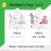 MOTHER'S DAY Flower Craft for Kids | Printable Coloring Flower Card for ...