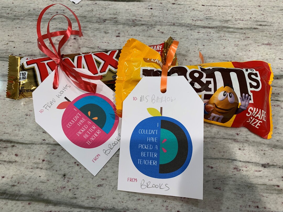 Teacher Apple Gift Tags: Appreciation Gift (digital File) - Etsy