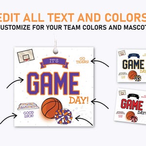 Basketball Game Day Gift Tag Printable Basketball Good Luck Big Game ...