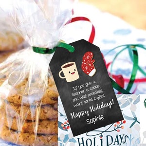 Teacher Cookie/coffee Gift Tags - Thank You, Christmas, Teacher ...