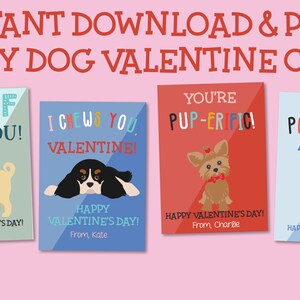 Cute Puppy Dog Printable Valentine's Day Cards, 9 Puppy Valentines Day ...