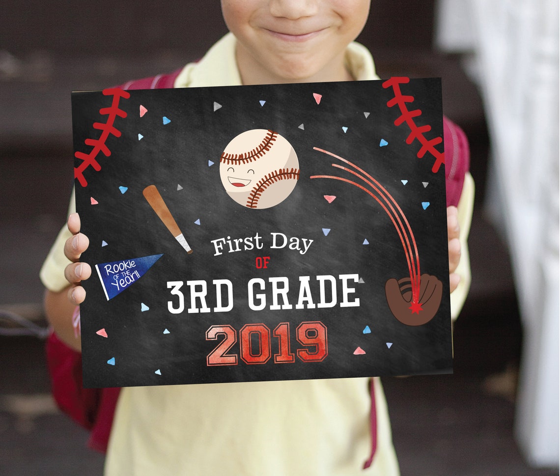 Baseball FIRST DAY OF School Sign 1st Grade Sign 2022 Sports - Etsy