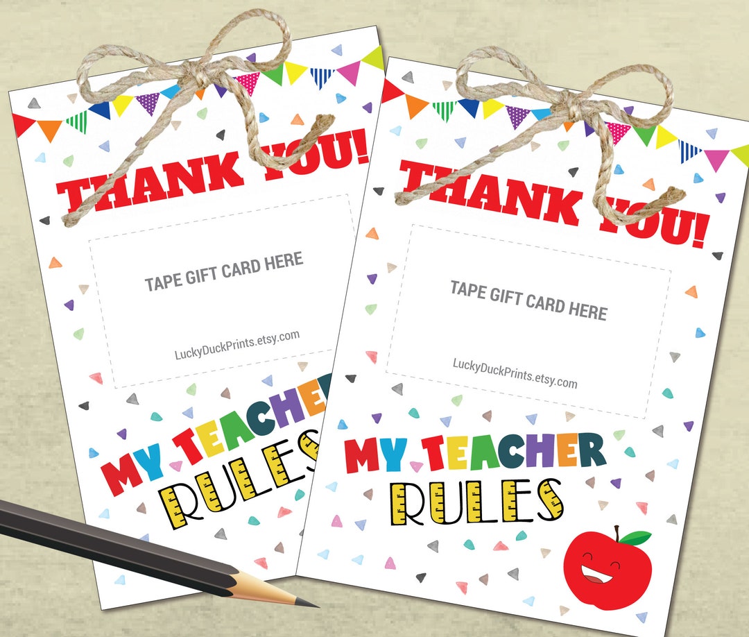 Teacher Appreciation Gift Card Holder: Printable Apple Thank You ...
