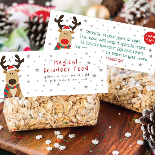 Magic Reindeer Food Treat Bag Topper Printable Christmas Eve - Etsy