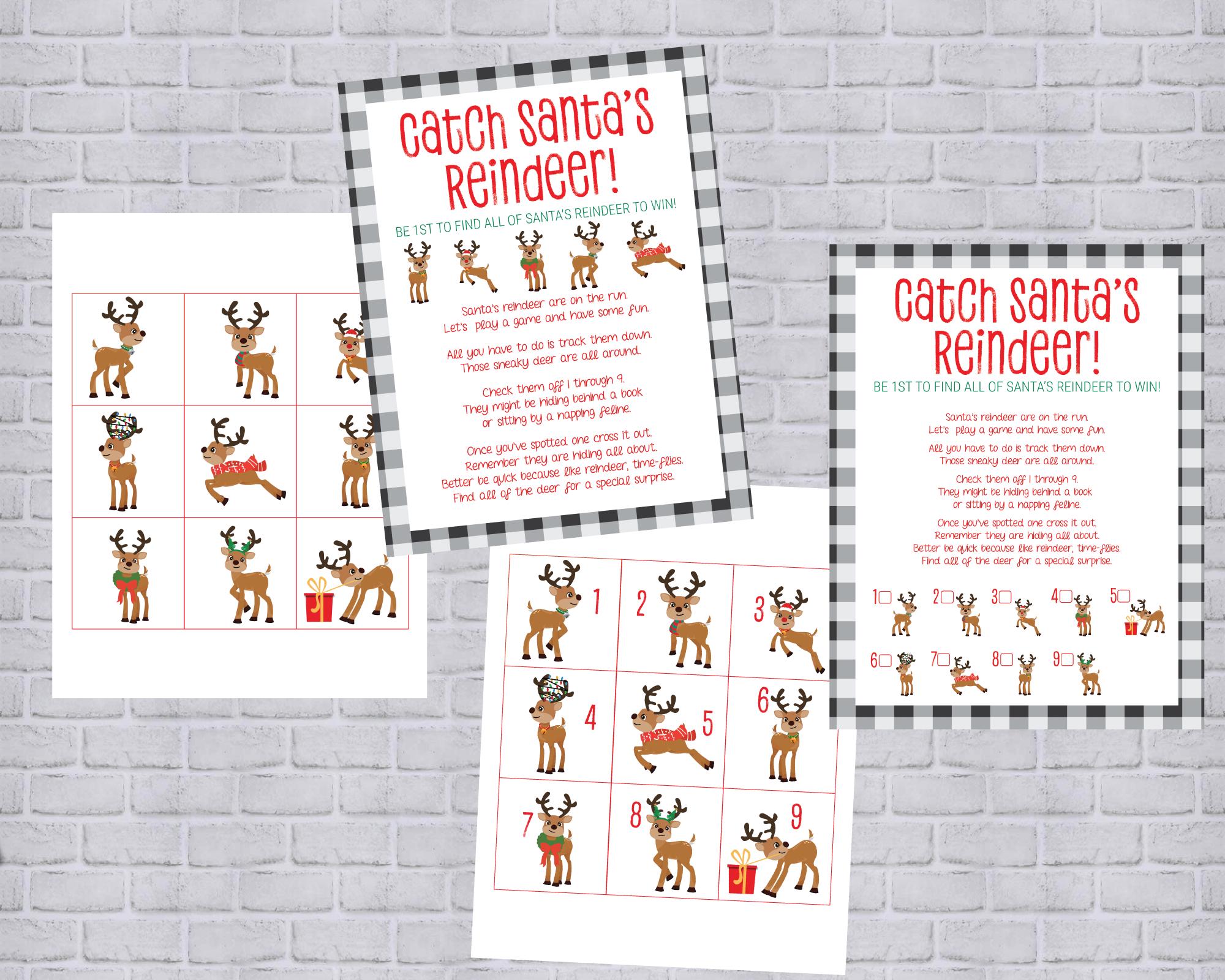 Christmas Scavenger Hunt, Santa's Reindeer Treasure Hunt, Christmas ...