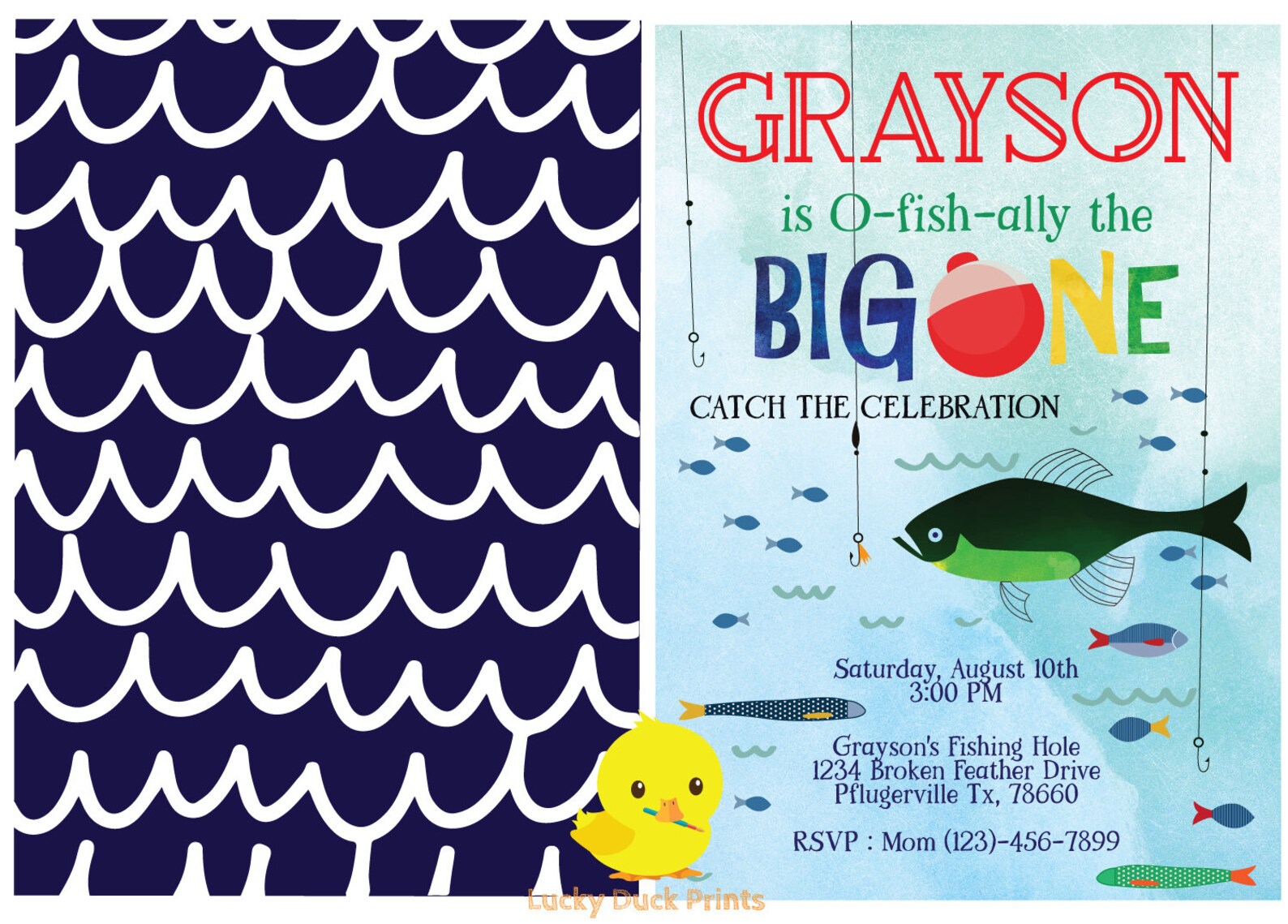 The Big One Fishing Birthday Fishing Birthday Invitation | Etsy