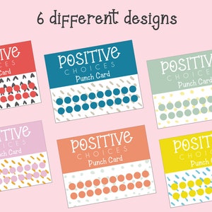 Punch Cards for Kids - Positive Choices - Reward Card for Parents or ...