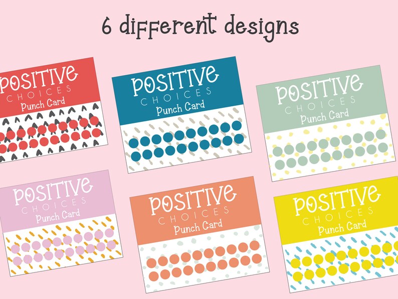 Punch Cards for Kids Positive Choices Reward Card for - Etsy