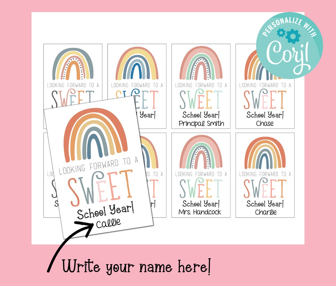 Back to School Printable Sweet Year Teacher Tag Teacher - Etsy