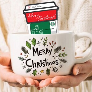 Printable Merry Christmas Coffee Cup Gift Tags Teacher Appreciation ...