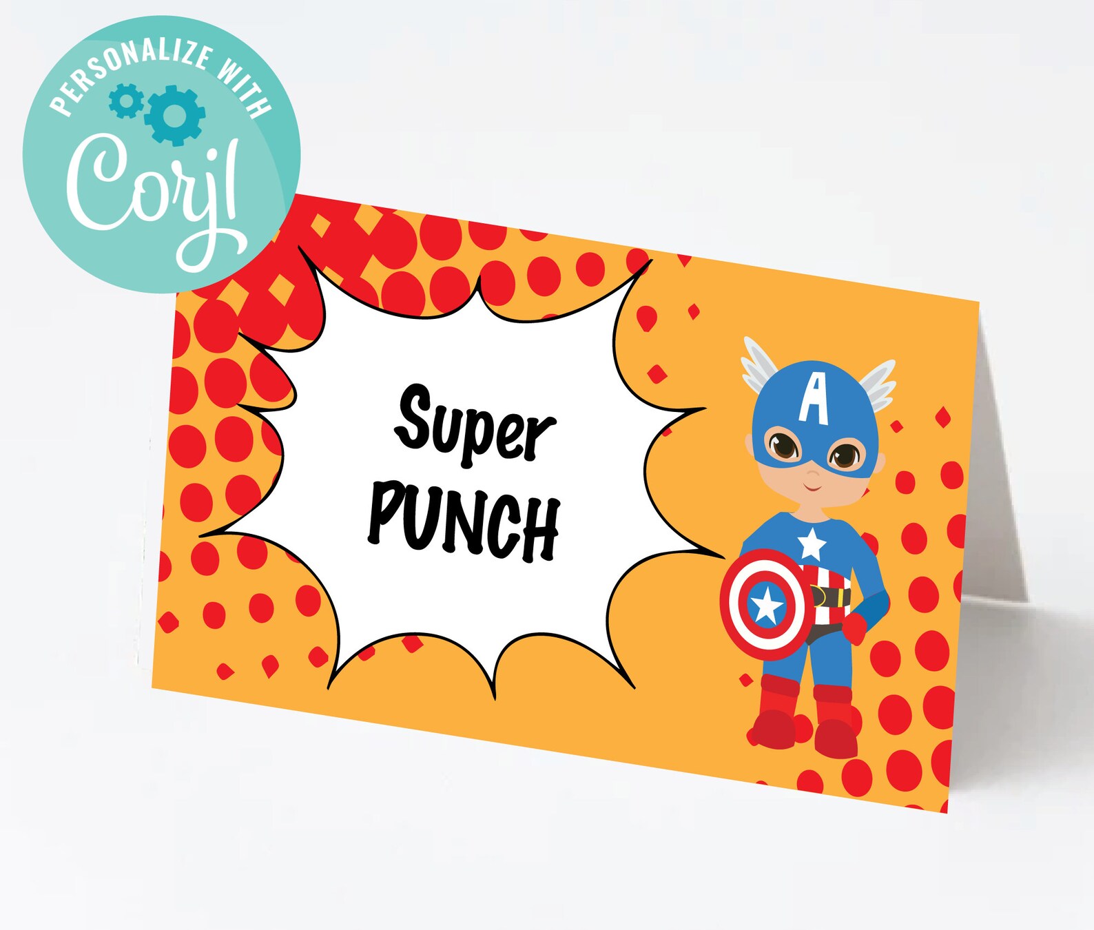 Superhero Birthday Food Tents: Editable Party Labels (digital File) - Etsy