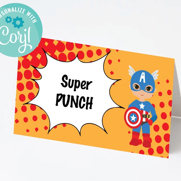 Superhero Food Label - Etsy