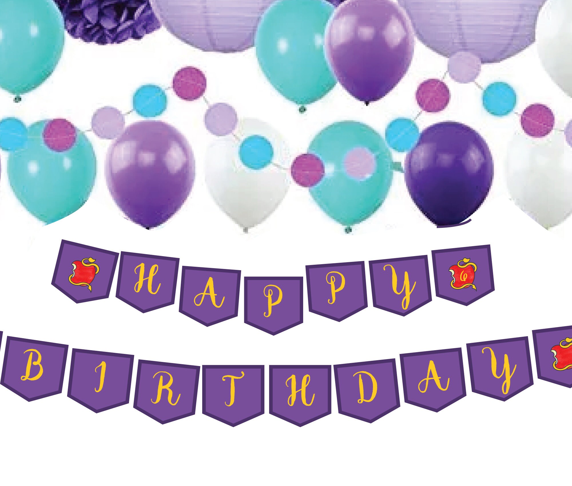 Descendants Banner Descendants Birthday Banner Descendants - Etsy