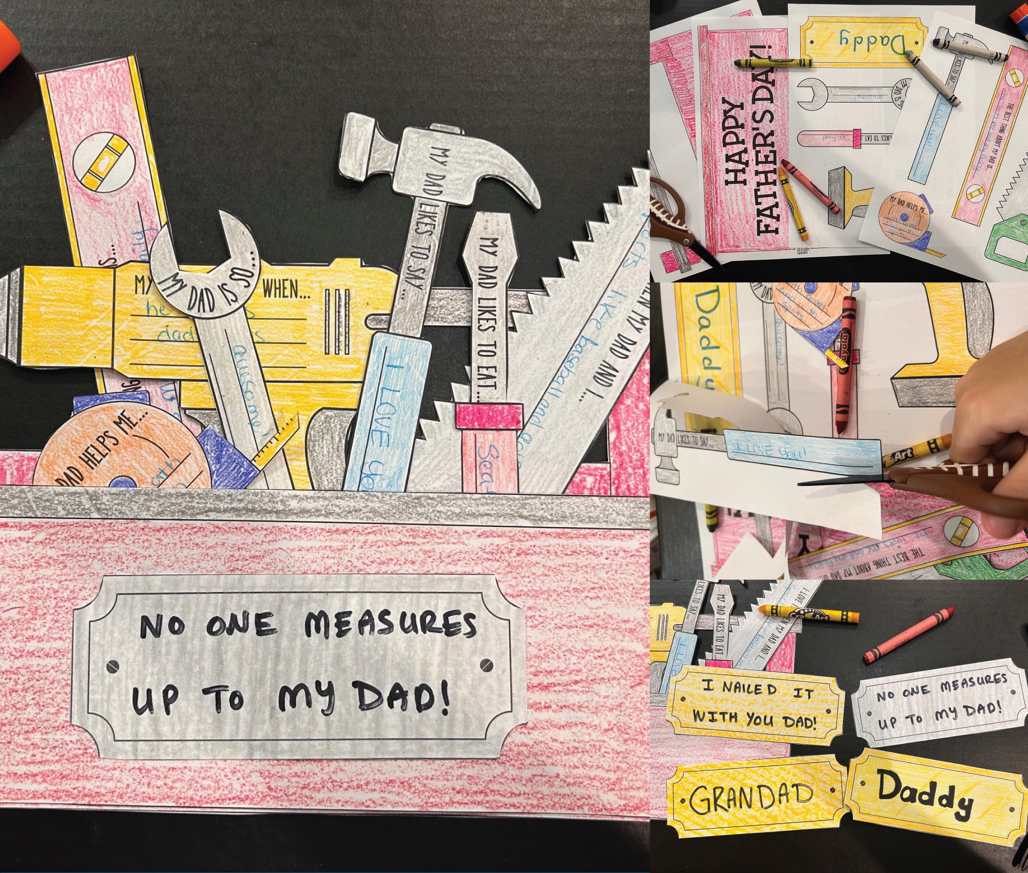FATHER'S DAY Craft for Kids | Printable Coloring Toolbox Card for Dad ...