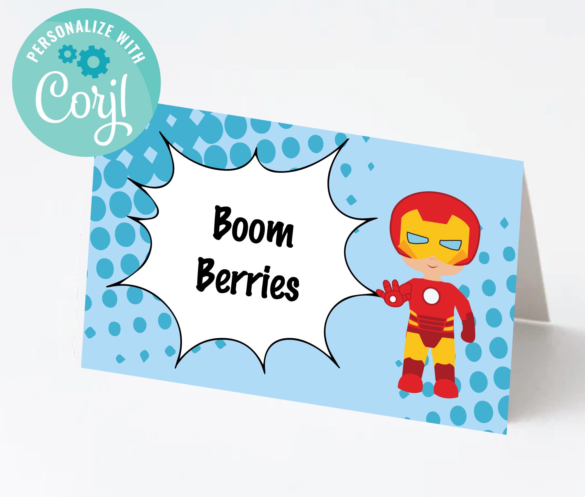 Superhero Birthday Food Tents: Editable Party Labels (digital File) - Etsy