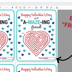 PRINTABLE Maze Valentine for Kids | Maze Valentines | Boy Valentine ...