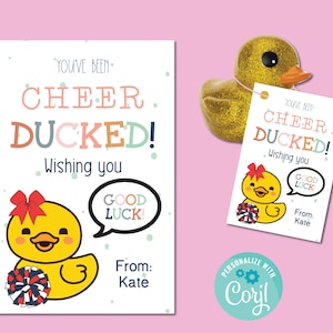 Editable Cheer Duck Tag, You've Been Cheer Ducked Tag Rubber Ducks Game ...