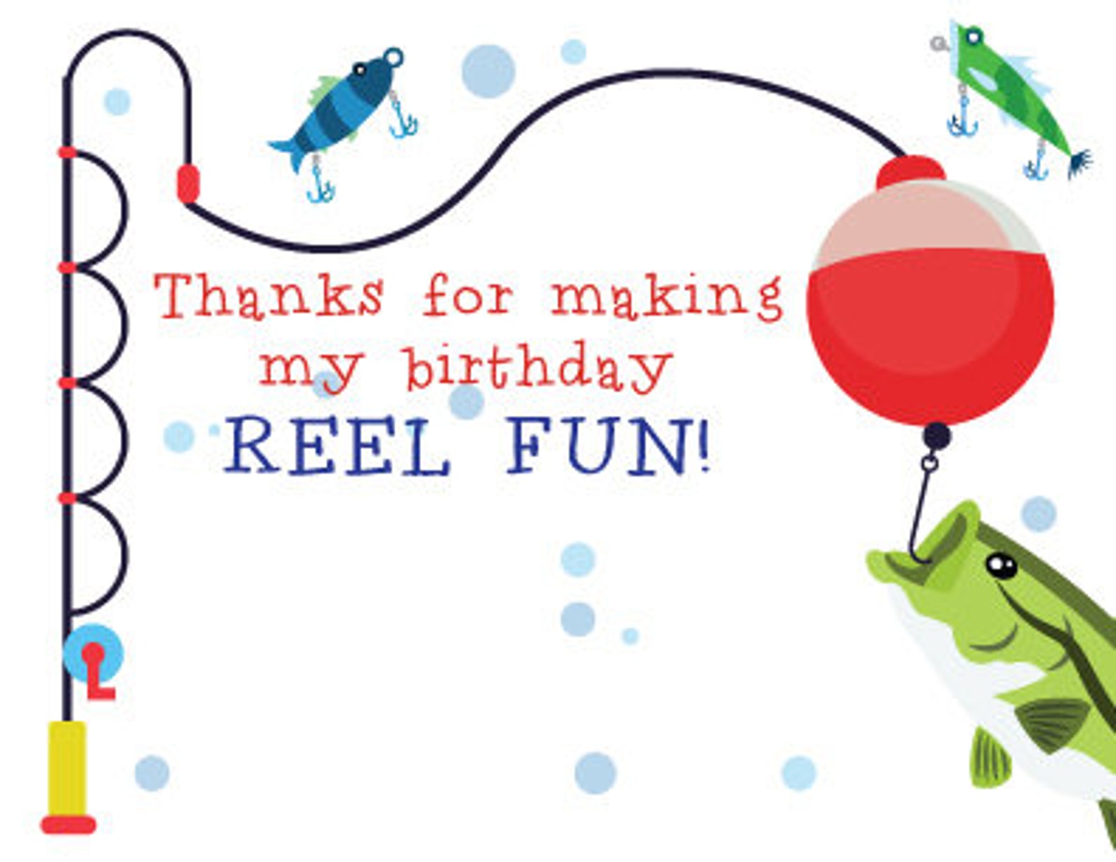 Fishing Thank You Note editable The Big One Fishing | Etsy