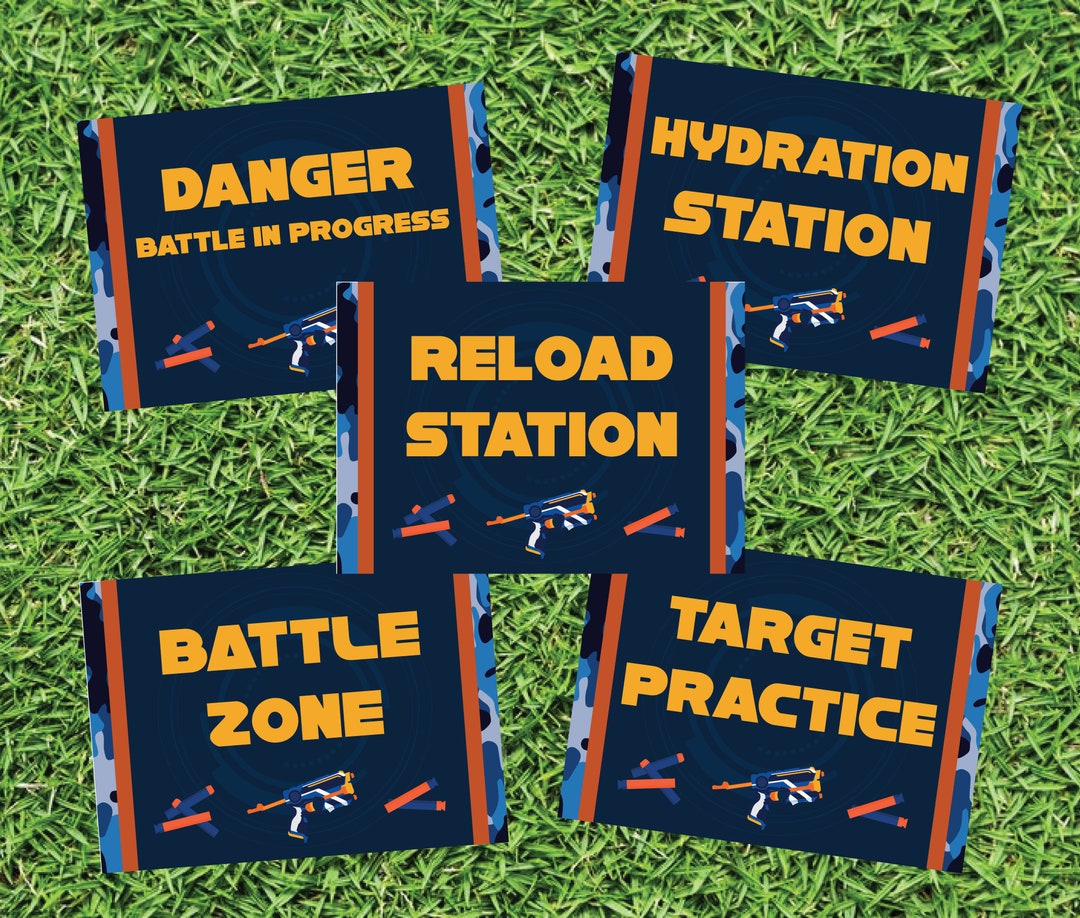 Dart Wars Party Signs, Dart Wars Station Signs, Dart Wars Birthday ...