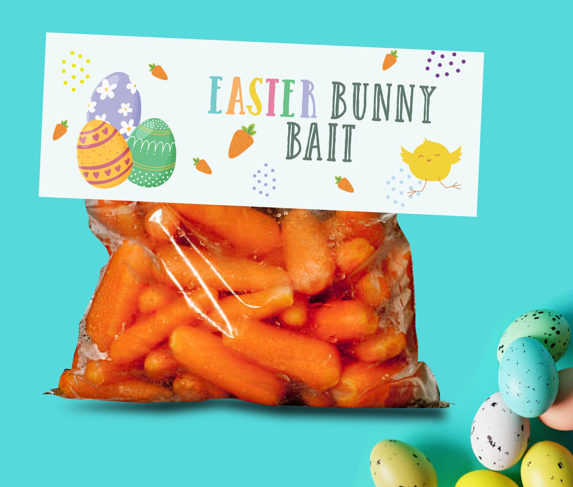 Easter Bunny Bait Treat Bag Topper Printable (digital File) - Etsy