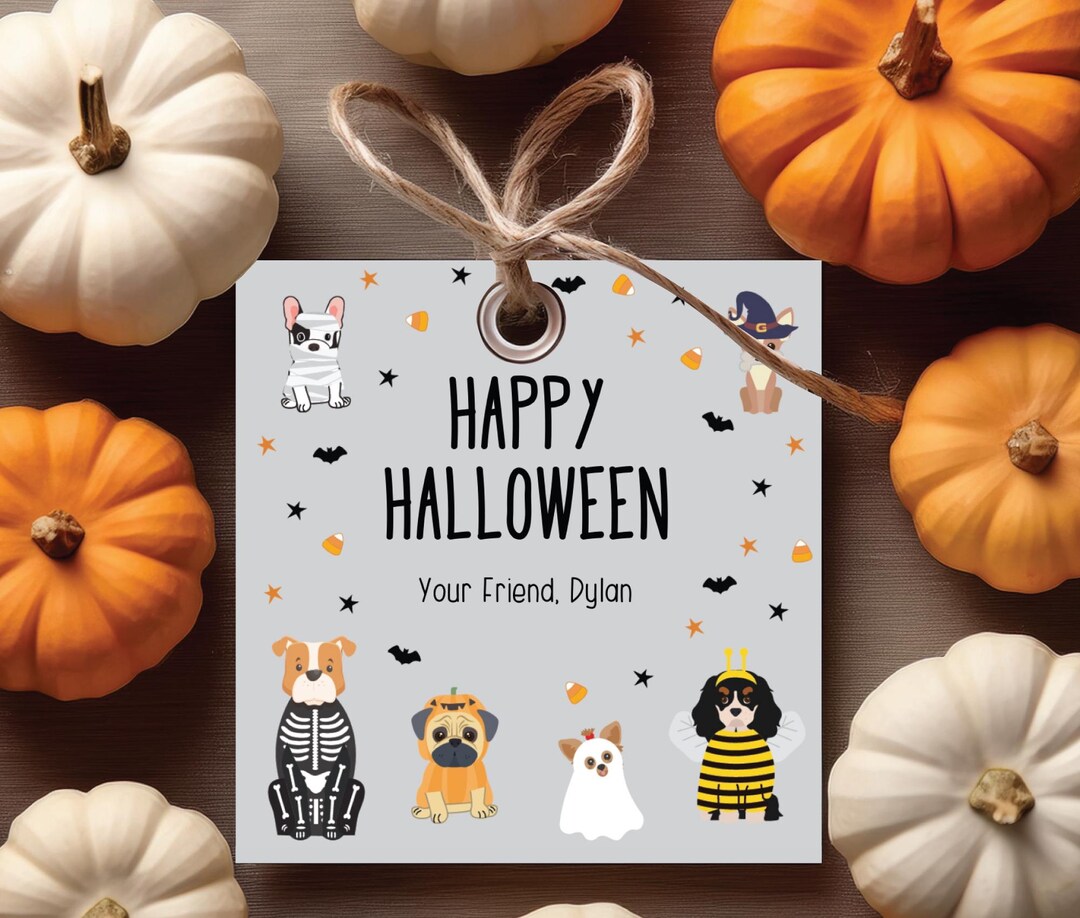 Editable Puppy Dogs Halloween Favor Tags: Digital Printable - Etsy