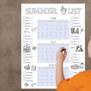 Printable Summer Bucket List Calendar: Family Activities Checklist (PDF ...