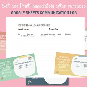 EDITABLE Boho Teacher Positive Feedback Card TEMPLATE- Instructional ...