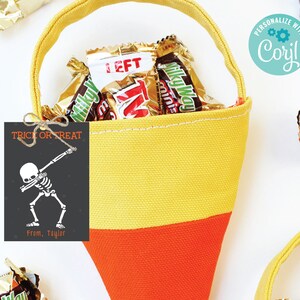 Editable Halloween Treat Tags, Dabbing Skeleton Tags, Cute Halloween ...
