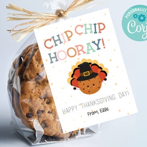 Chip Chip Hooray Editable Gift Tag, Thanksgiving Appreciation Favor ...