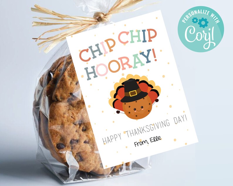 Chip Chip Hooray Editable Gift Tag Thanksgiving Appreciation - Etsy