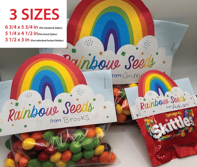 Rainbow Seeds St. Patrick's Day Treat Bag Toppers (digital PDF) - Etsy
