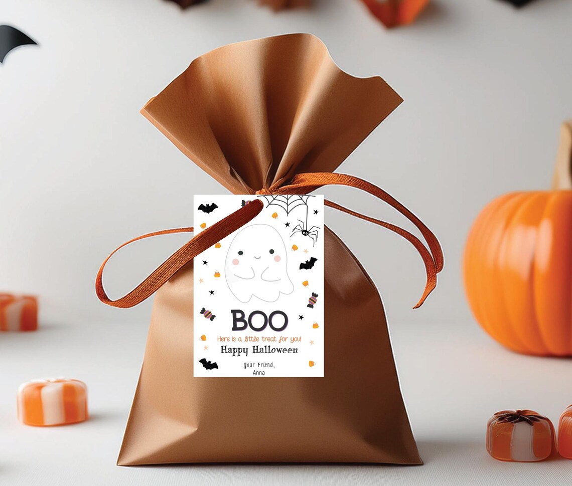 Editable Halloween Favor Tags: Boo Gift Tag Printable (digital Download ...