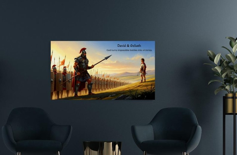 David and Goliath. God's Victory. Bible Scripture. HD Digital ...