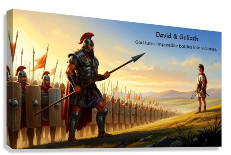 David and Goliath. God's Victory. Bible Scripture. HD Digital ...