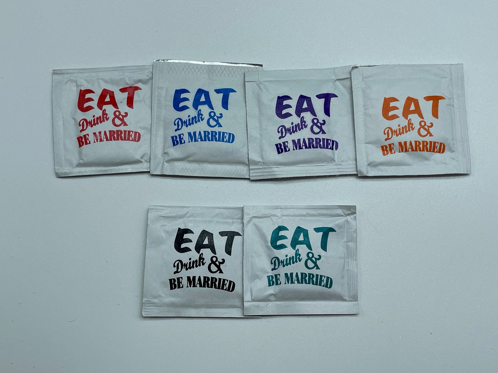 Eat, DRINK & BE MARRIED Wet Naps Choose Your Imprint Color, Wedding ...