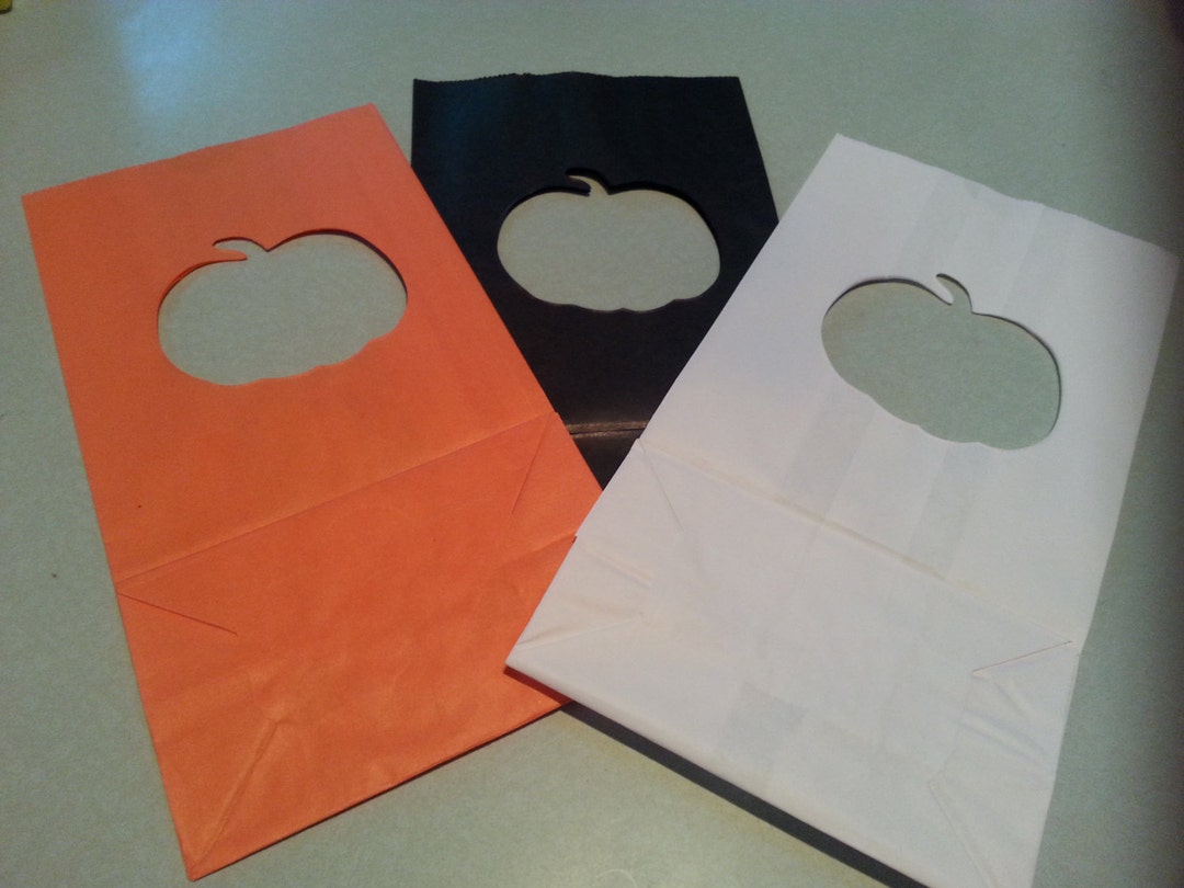 Halloween PUMPKIN Luminary Bags, Choose Your Color, Light Your Pathway ...