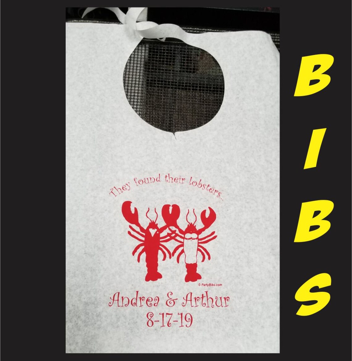 Bride and Groom Animals Custom Printed Adult Party Bibs for Your Boils ...