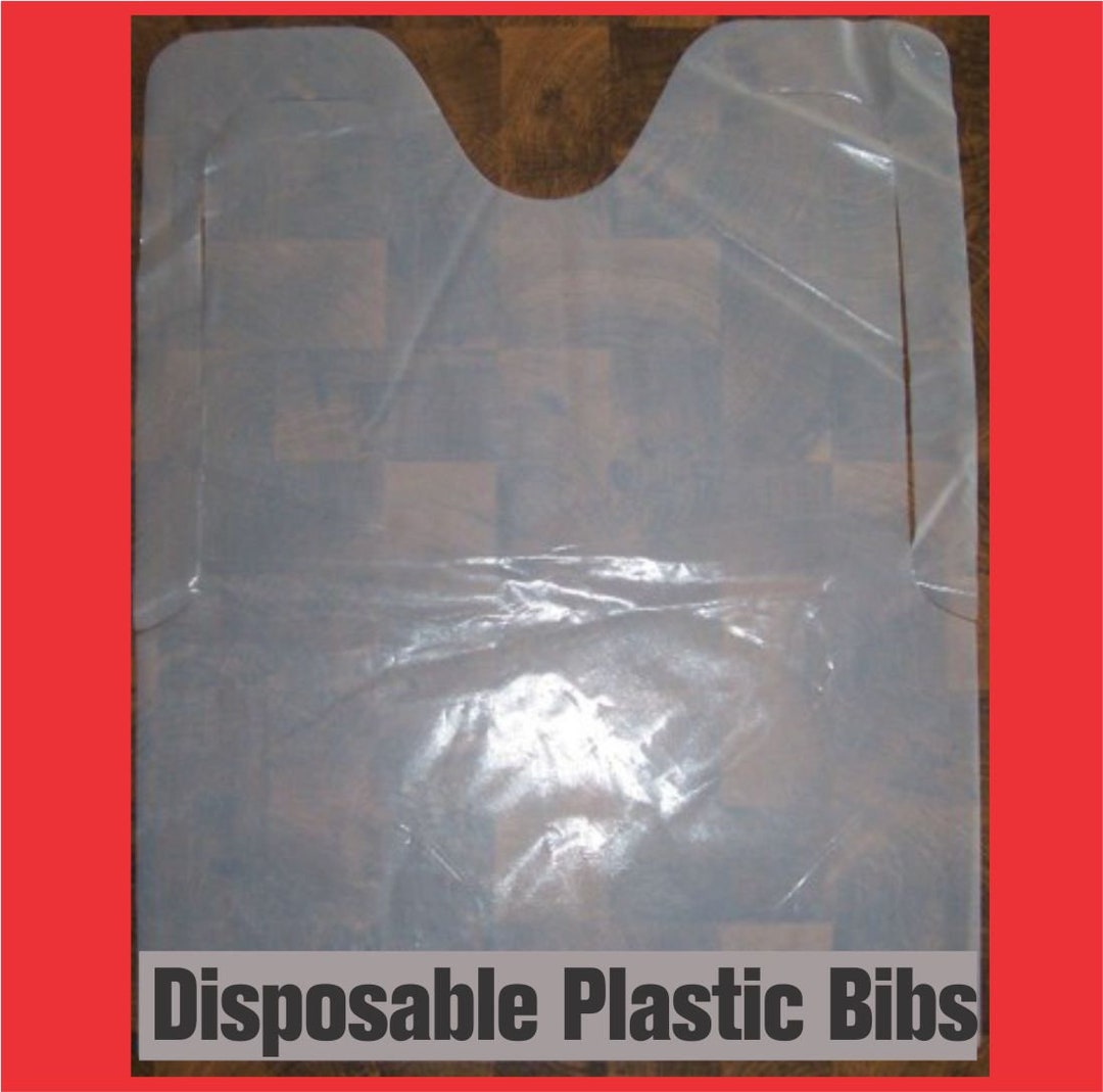 PLASTIC Bibs, Blank WHITE Poly Party Bibs, Perfect for Seafood ...