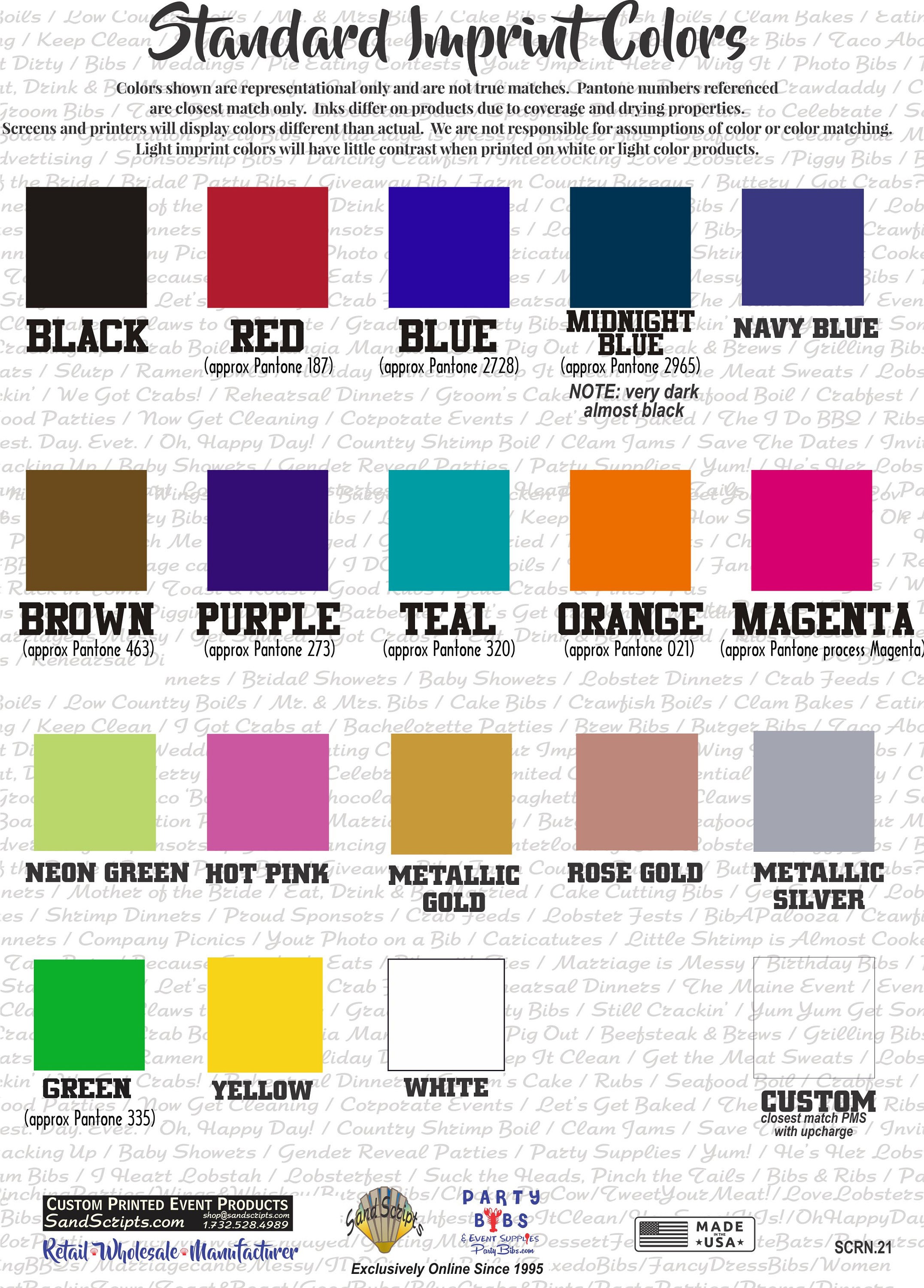 Eating Contest Bibs - Hot Dogs, Corn, Cake, Promotional or State Fair ...