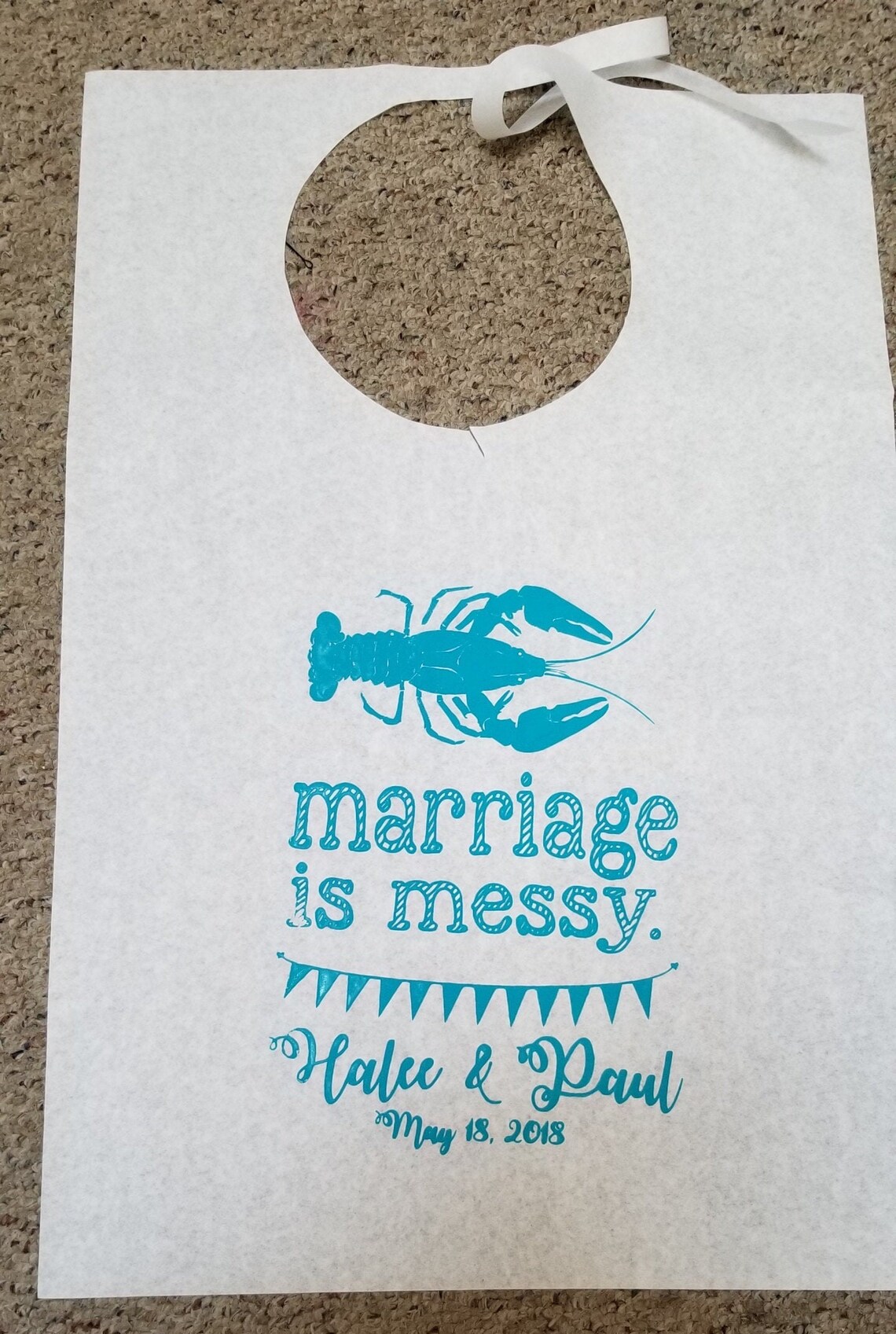 Crawfish Bibs Adult Disposable Custom Printed Party Bibs Crayfish ...